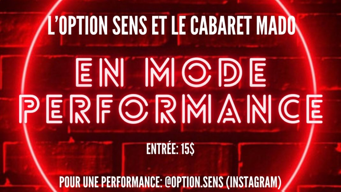 Cabaret Mado présente SOIRÉE DE FINANCEMENT : En mode performance - 27 mars 2024 - Cabaret Mado ...