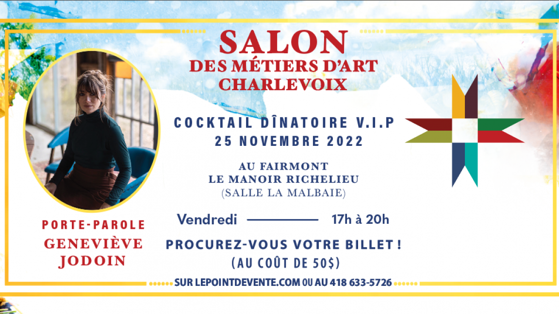 Corporation des métiers d’art en Charlevoix présente Cocktail dînatoire ...